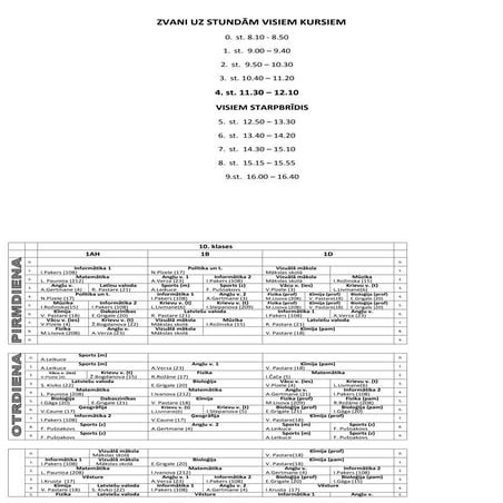 Stundu saraksts 2014./2015. m.g | DOC