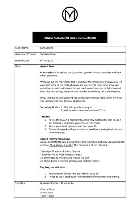 Fms scoring criteria | PDF