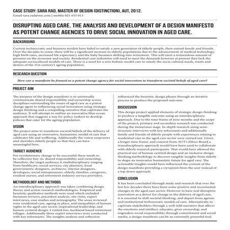 Case Study of Sara Rad's Master's of Design, 2012 | PDF