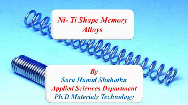 Shape memory alloys | PPTX