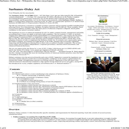 Sarbanes oxley act | PDF