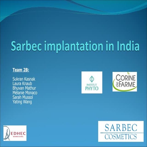 Sarbec Cosmetics France India Marketing Strategy | PPT | Business ...
