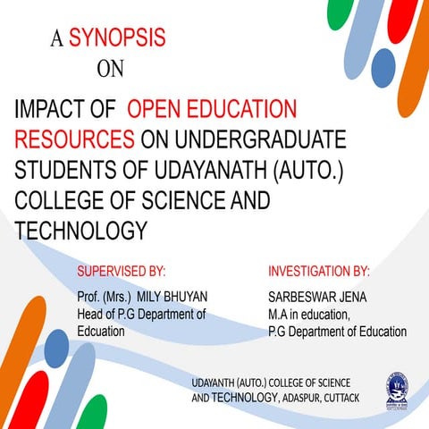 How to Write a Synopsis or Research Proposal: Impact of OERs on ...