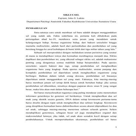 Sari pustaka siklus sel | PDF