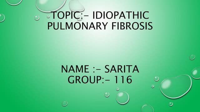 Pulmonary Fibrosis Presentation | PPT