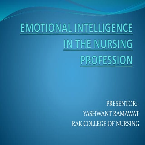 emotional intelligence in nursing | PPTX