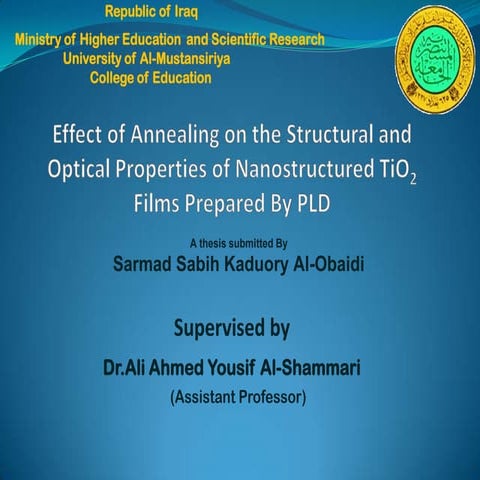 Effect Of Annealing On The Structural And Optical Properties Of Nanostructured Tio2 Films