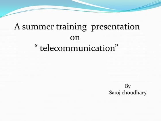 Basic of telecommunication presentation | PPTX | Computer Networking ...