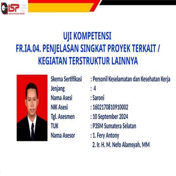 SARONI - PPT PERSONIL KESELAMATAN DAN KESEHATAN KERJA LEVEL 4.pptx