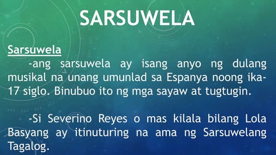 Sarsuwela | PPTX