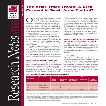 The Arms Trade Treaty: A Step Forward in Small Arms Control? | PDF