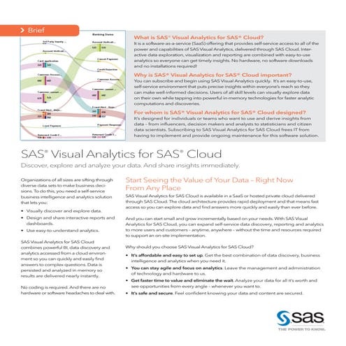 SAS® Visual Analytics for SAS® Cloud | PDF | Cloud Computing | Internet