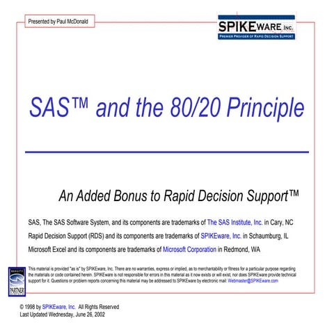 SAS and 80/20 | PPT
