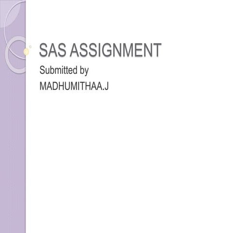 SAS ASSIGNMENT | PPTX | Technology & Computing