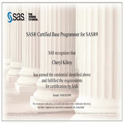 Sas Base Certificate | PPT