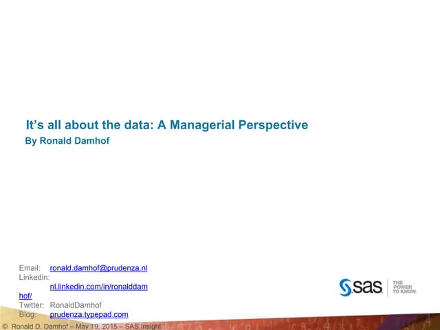 Sas insight sessie data management - Data Quadrant Model | PPT Sas insight sessie data management - Data Quadrant Model | PPT