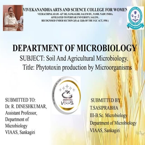 Phytotoxin production by microorganisms | PPTX