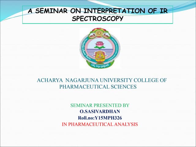 Infrared Spectroscopy Description Notes Pptx