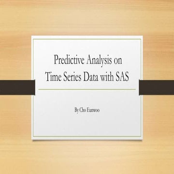 Predictive Analysis with SAS | PPT