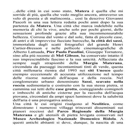 the sassi of matera history | PDF