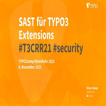 SAST für TYPO3 Extensions | PDF | Web Development | Internet