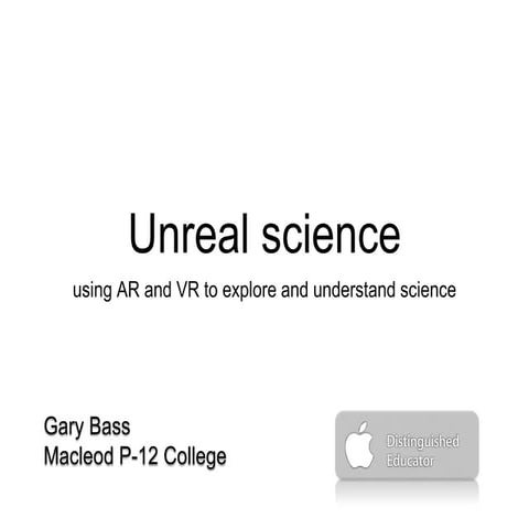 SASTA UNREAL Science - using AR and VR | PPTX