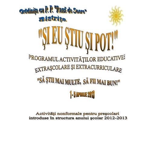 Sa stii mai multe sa fii mai bun gradinita raza de soare | PPT