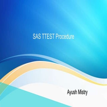 Sas Ttest Procedurepptx Programming Languages Computing 0808