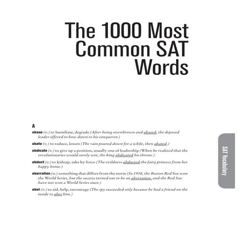 5000 Sat Words With Definitions | PDF