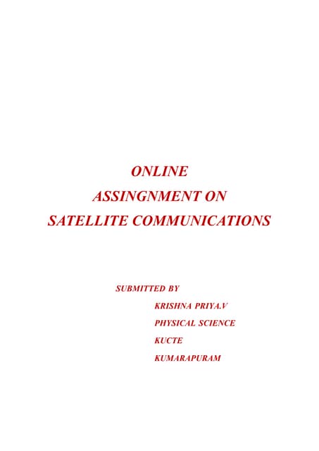 Communication satellite | PPT