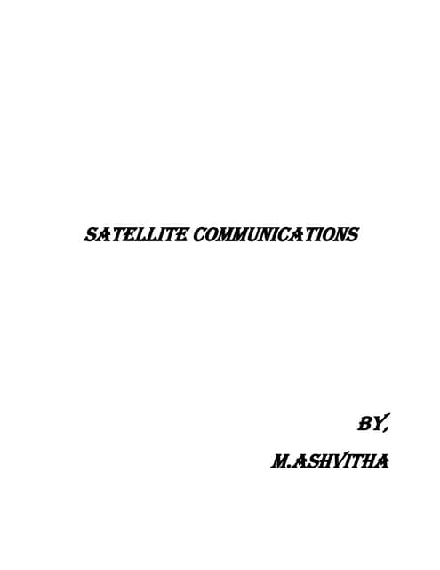 Satellite communication Basics | PPT | Computer Networking | Computing