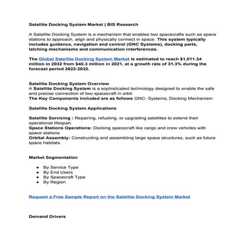 Satellite Docking System Market Report - 20th March 2025 .docx