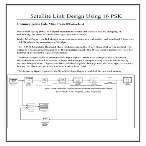 Satellite link using 16 psk | DOCX