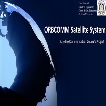 ORBCOMM Satellite System | PPTX