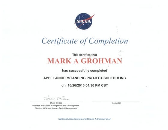 San jacinto ms project 2 (instructor led) certificate 11-30-06 | PDF