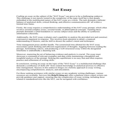 Sat Essay.pdf | Standardized Testing | Educational Assessment