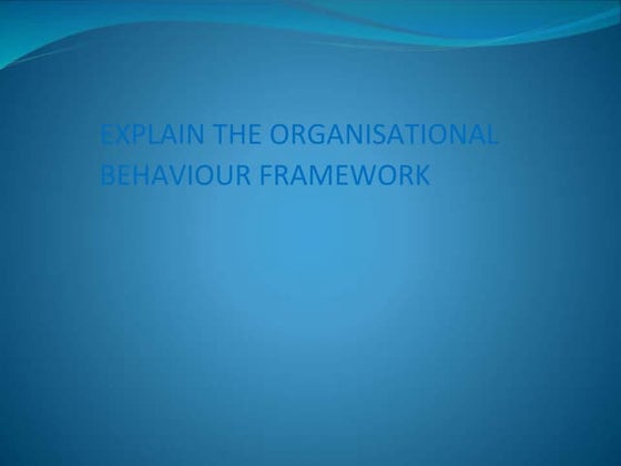 Chapter 1 Organizational Behaviour | PPTX