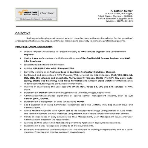 Sathish resume | DOC