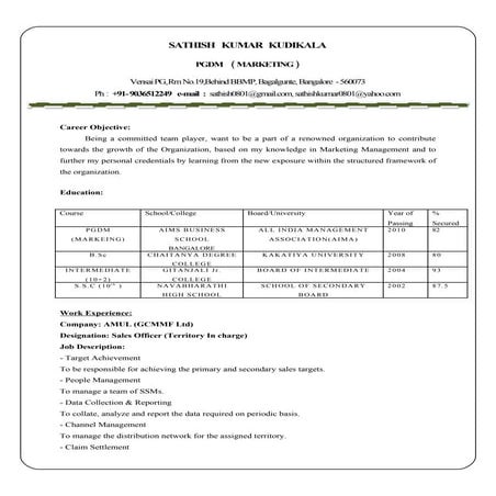Sathish Resume Template New July | DOC