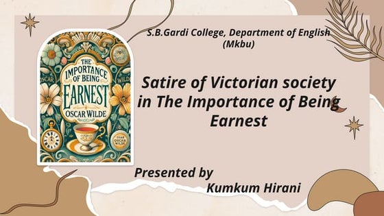 THE IMPORTANCE OF BEING EARNEST BY OSCAR WILDE | PPTX