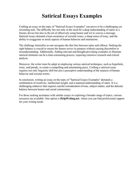 Examples Of Humorous Essays.pdf