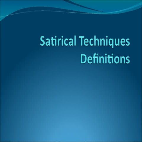 Satirical techniques definitions | PPT