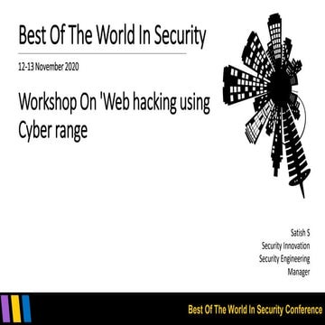 Web hacking using Cyber range | PPT