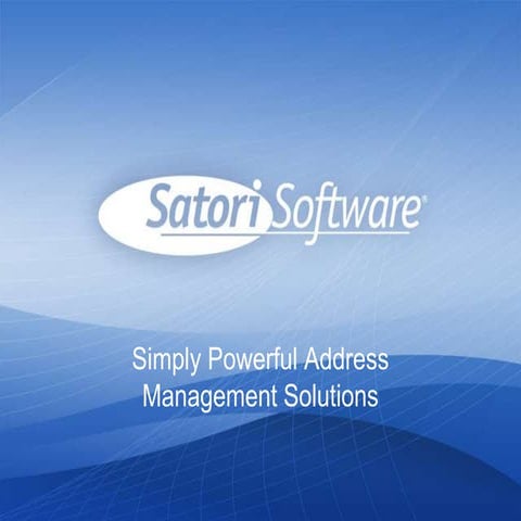 Satori Software Product Overview | PPT