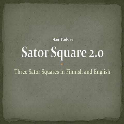 Sator square 2.0. | PPT