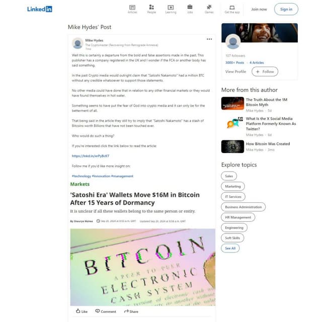 This is a Copy of My Satoshi Wallets LinkedIn Post | PDF