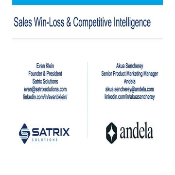 Sales Win Loss Analysis & Competitive Intelligence Tips Webinar With ...
