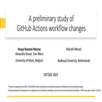 A preliminary study of GitHub Actions workflow changes .pptx | Web ...