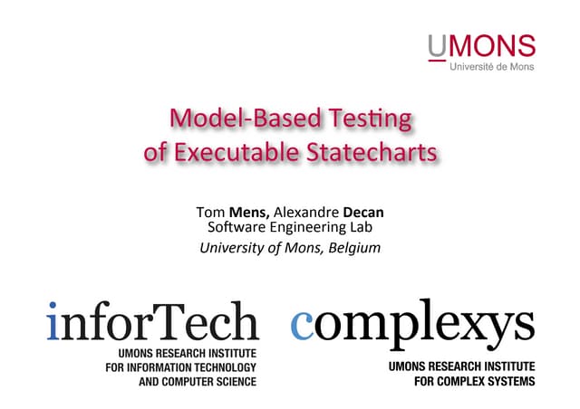 Model Based Testing Of Executable Statecharts Ppt