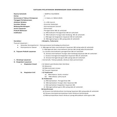 Satuan pelayanan bimbingan dan konseling pengenalan bk | PDF